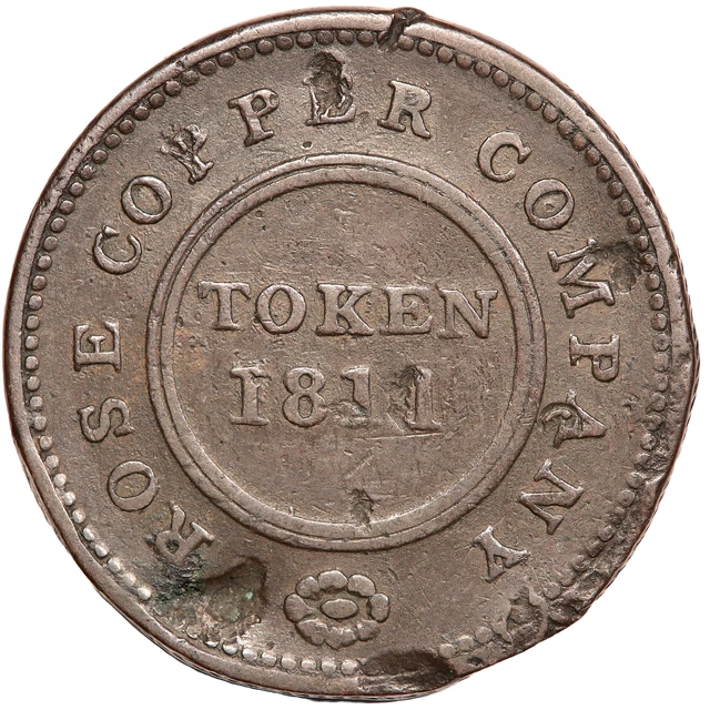 1811 BIRMINGHAM & Swansea: Rose Copper Company Halfpenny Token (#3024 ...