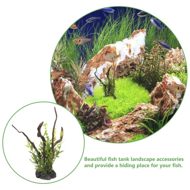 FAKE PLANT FISH Tank Ornament Tree Roots Aquarium Decor Decorations $19 ...