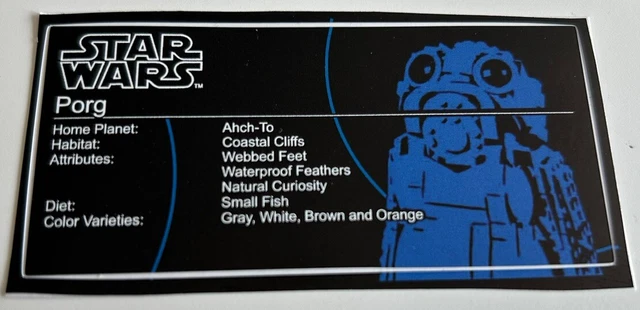 LEGO STAR WARS UCS Sticker for 75230 Porg £6.81 - PicClick UK