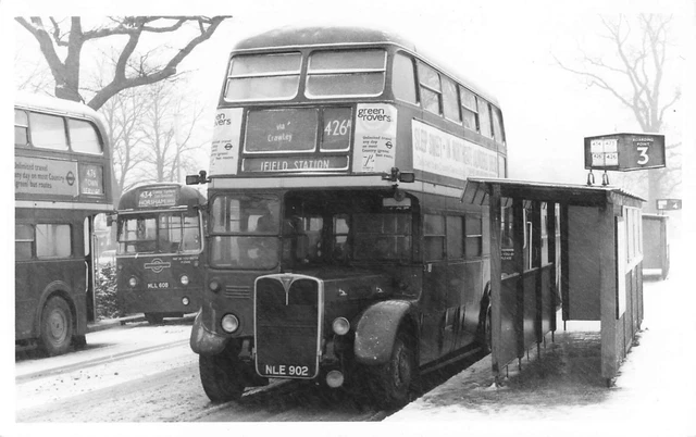 VINTAGE PHOTOGRAPH DOUBLE Decker Bus - Route 426a Ifield St Crawley ...