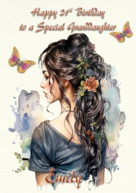 Personalised Birthday Card Granddaughter Daughter Niece Sister 21st