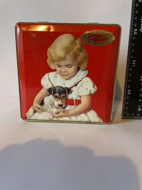 RARE VINTAGE JACOBS CRACKER TIN LIVERPOOL W & R JACOB CO LTD AINTREE ...