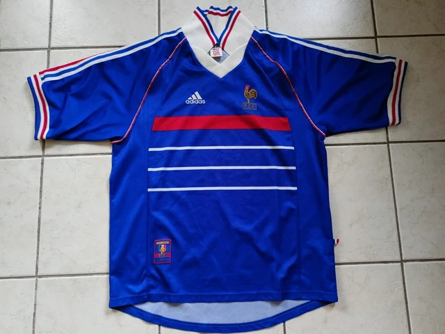 MAILLOT FOOT ADIDAS Equipe De France Mondial 1998 Fff Vintage Taille L ...