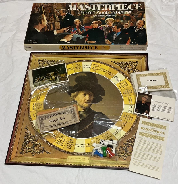 1970 MASTERPIECE GAME Art Auction Game by Parker Brothers Complete ...