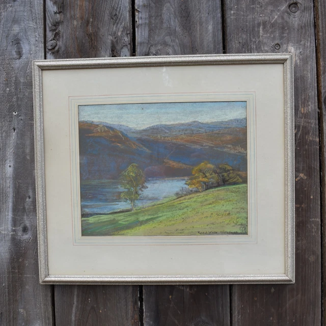 ANTIQUE MARY YATES (1891 - 1974) Rydal Royal Insitute Galleries Pastel ...