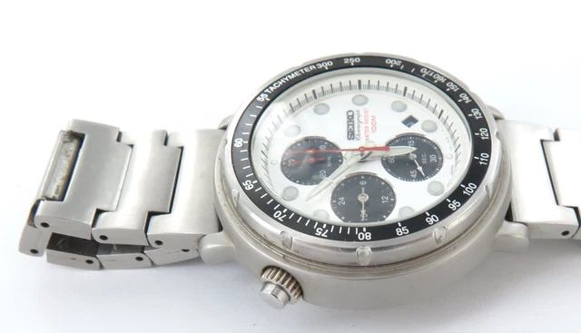 SEIKO CHRONOGRAPH 100M Y187-7A30 Italian Tuna, Panda Dial Mens Watch ...