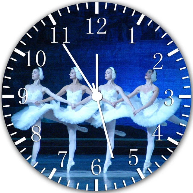 BALLET CYGNE LAC Frameless sans Bordures Wall Clock Nice Pour Gifts Ou Décor Y11 EUR 25,52 ...