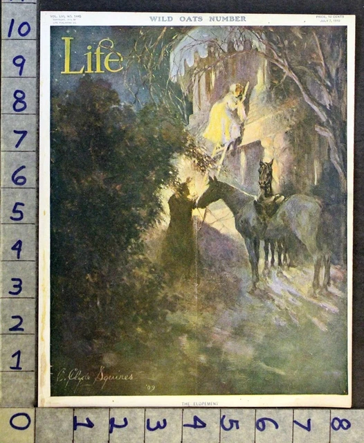 1910 C CLYDE Squire Hochzeit Elopement Pferd Romanze Flucht Life Art ...