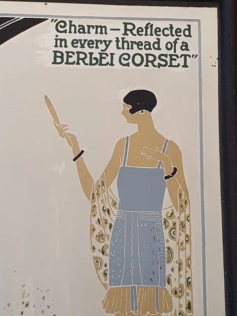 VINTAGE 1930 BERLEI Corsets - Art Deco Advertising Mirror 42cm x 27cm ...