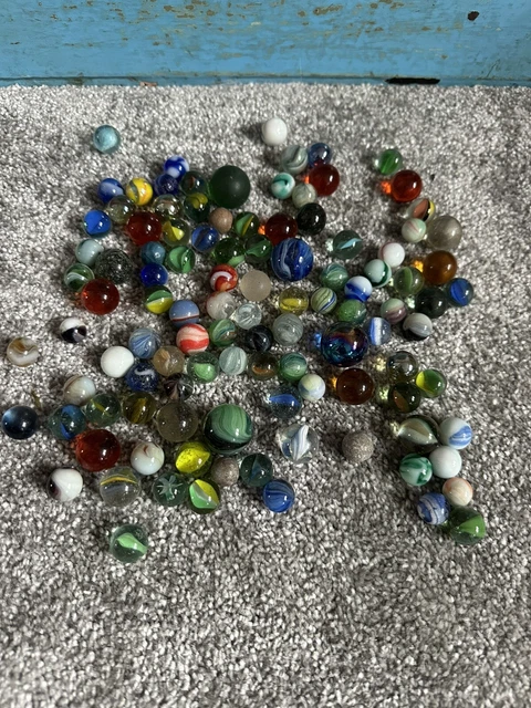 VINTAGE MARBLES OVER 100 Mixed Sizes And Ages £2.27 - PicClick UK