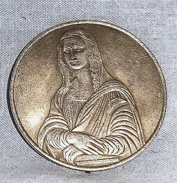 MONA LISA SILVER Coin Da Vinci Antique Art Work Medal Ancient Roman ...
