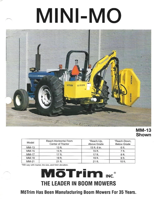 EQUIPMENT DATA SHEET - MoTrim - Mini-Mo - Tractor Boom Mower - Brochure ...