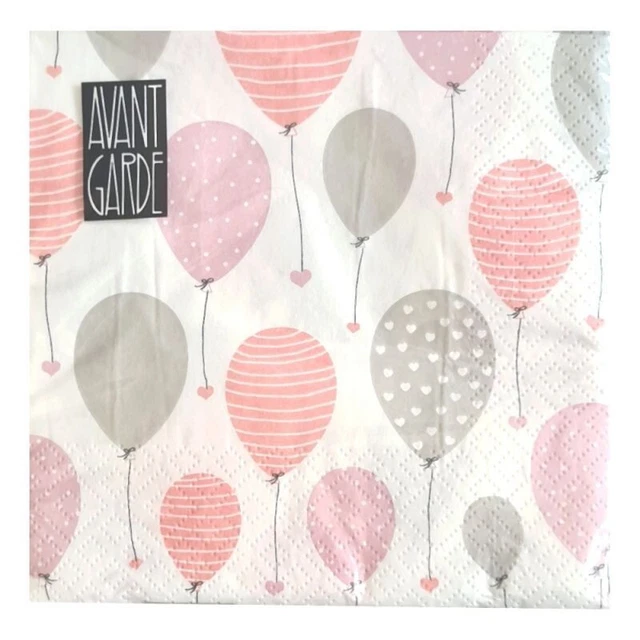 AVANT GARDE, 20 pattern balloons on a white background paper napkins, 3 ...