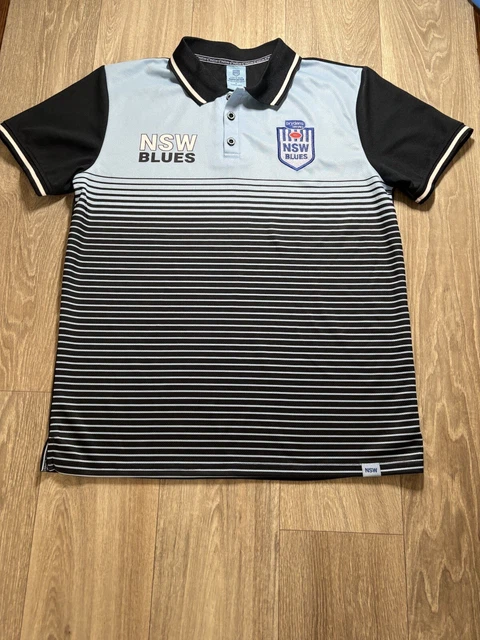 NSW BLUES STATE Of Origin Polo Shirt M size Collared Short Sleeve NRL ...