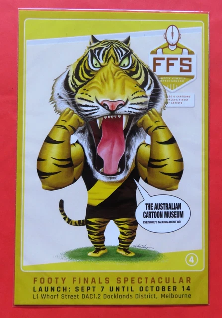 2018 FOOTY FINALS SPECTACULAR AFL Cartoon Postcard: RICHMOND (Tiger ...