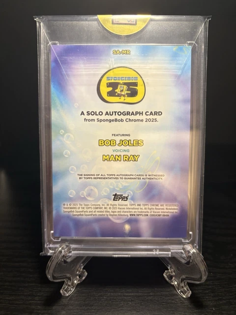 TOPPS CHROME SPONGEBOB Squarepants Bob Joles as Man Ray Autograph card ...