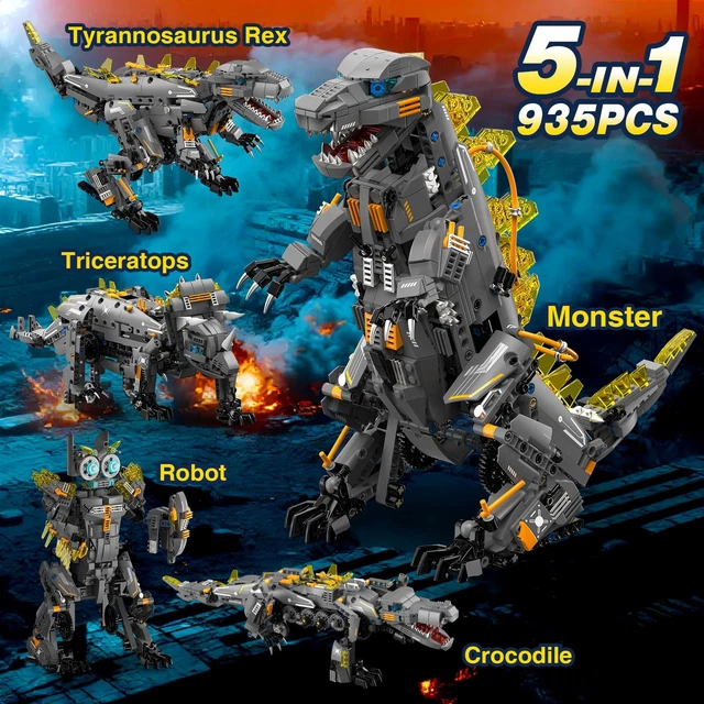 TECHNIC ROBOT BUILDING Sets, 935PCS 5-IN-1 RC Robot and Monster, Remote ...