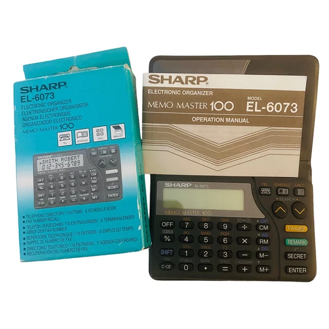 VINTAGE SHARP EL-6073 Electronic Organizer Memo Master 100 Fully ...