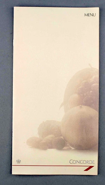 BRITISH AIRWAYS CONCORDE Vintage Airline Menu Miami - Washington ...