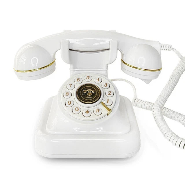 RETRO WIRED Dial Telephone Plug-in Home Fixed Landline Antique ...