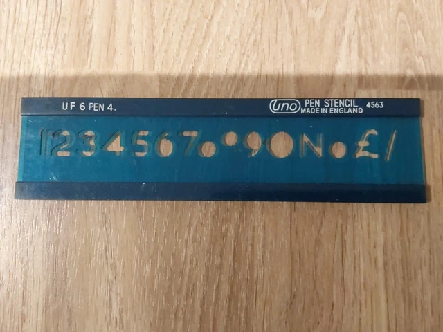 UNO PEN STENCIL UF 6 PEN 4 Numerical Stencil For Neater Drawing Writing ...