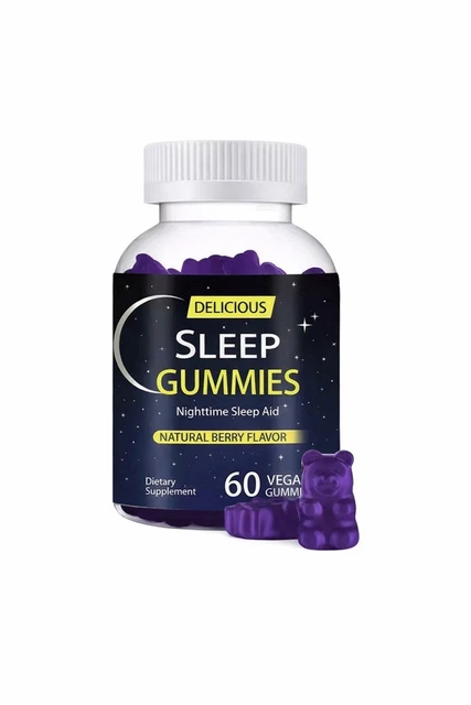 SLEEP GUMMIES NIGHT Time Natural Sleep Aid Berry Flavour Vegan 60 ...
