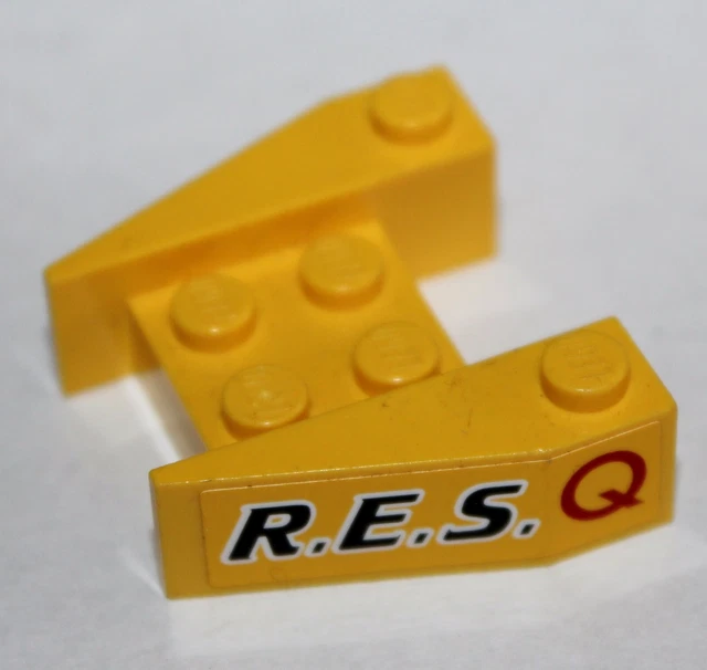 LEGO YELLOW WEDGE 3x4 with "RES Q " (Stickers) /set 6462 Aerial ...