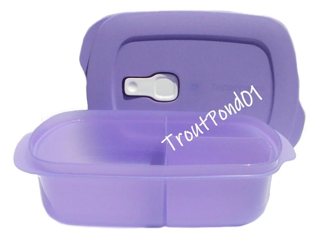 TUPPERWARE CRYSTALWAVE MICROWAVE Bowl Rectangular Divided Dish ...
