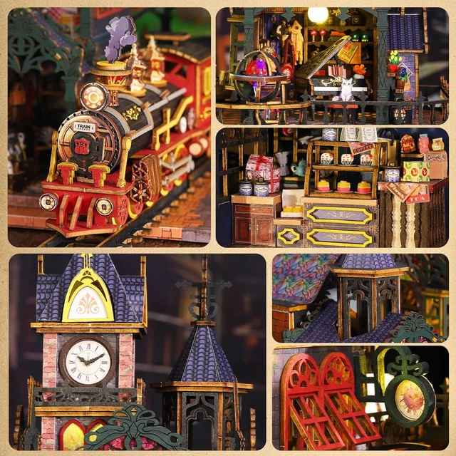 MINIATURE HOUSE KIT, Miniature Kit with Steam Train, Dollhouse Kit for ...