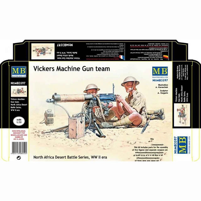 MASTER BOX MB3597 Scale Figure Kit 1:35 Vickers machine-gun crew ...