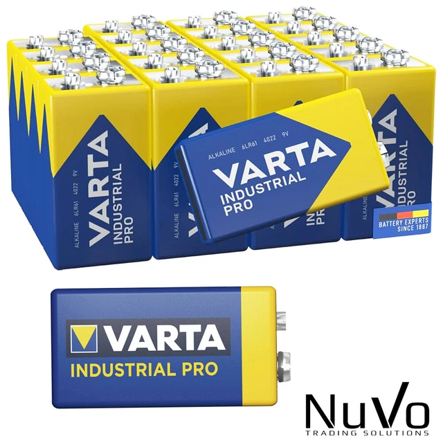 VARTA 9V INDUSTRIAL Pro Alkaline Batteries Block Battery Smoke Alarm ...