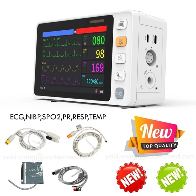 CMS1000 HANDHELD ICU Vital Signs Patient Monitor ECG,NIBP,SPO2,PR,RESP ...