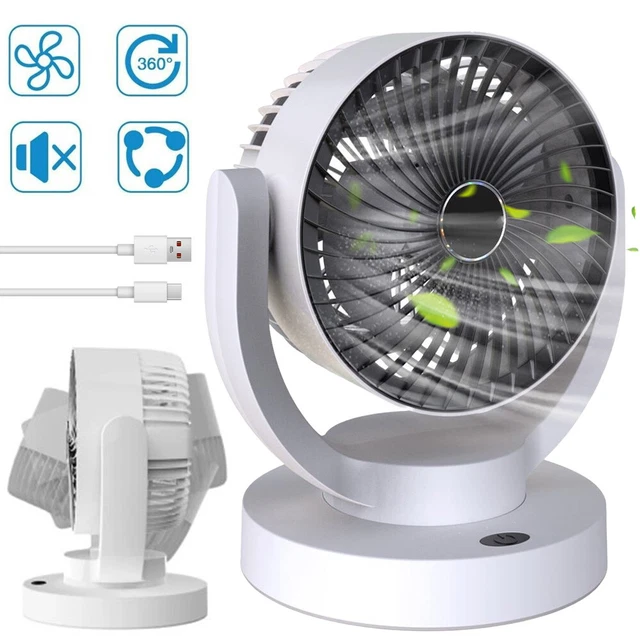 MINI TISCH LÜFTER Leise Ventilator Clip Tischventilator mit Akku Leise ...