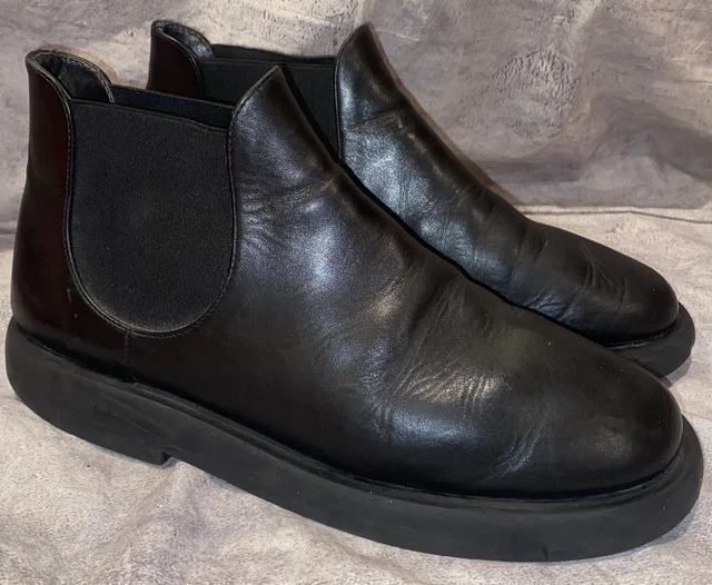 MARSELL GOMME GOMMELLO Black Leather Chelsea Ankle Boots Chunky ...