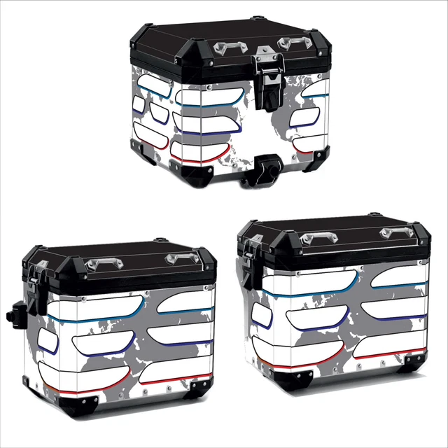 SET ADHÉSIFS VALISES Latérales + Top Case Aluminium BMW GS 1200 1250 K50 Carte EUR 175,57 ...