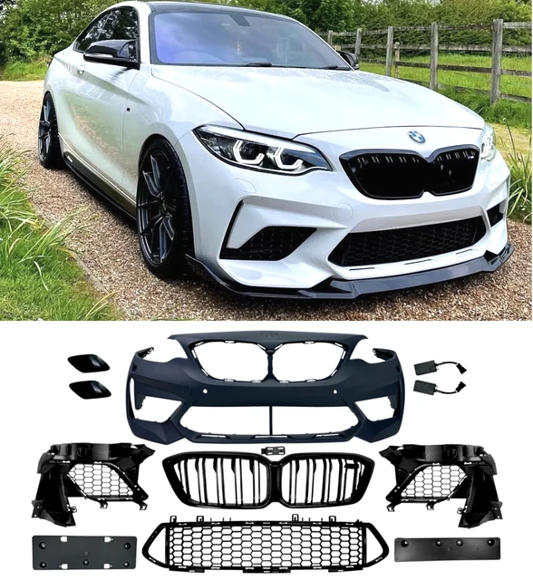 FRONT BUMPER BODY Kit With Grille M2 Comp Look Primed For Bmw 2 Series ...
