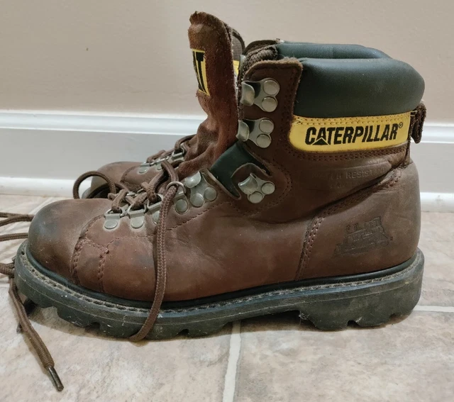 MEN'S SIZE 8 CAT Steel Toe Work Boots, Caterpillar, Brown, Great Tread ...
