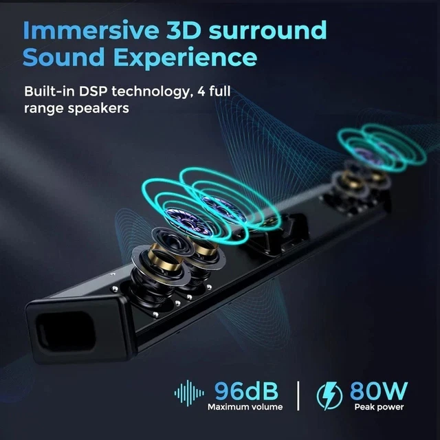 OXS S3 SOUNDBAR for TV, Home Theater Audio with Bluetooth 5.0 £94.30 ...