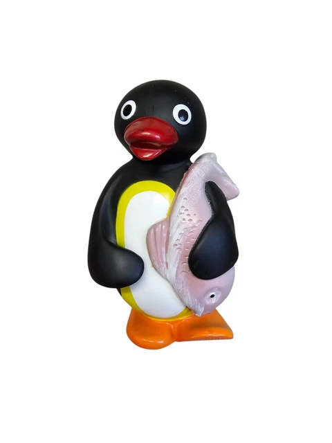 BBC PINGU [HOLDING Fish] Editoy Vintage 1992 6" Figurine Bath Toy £14. ...