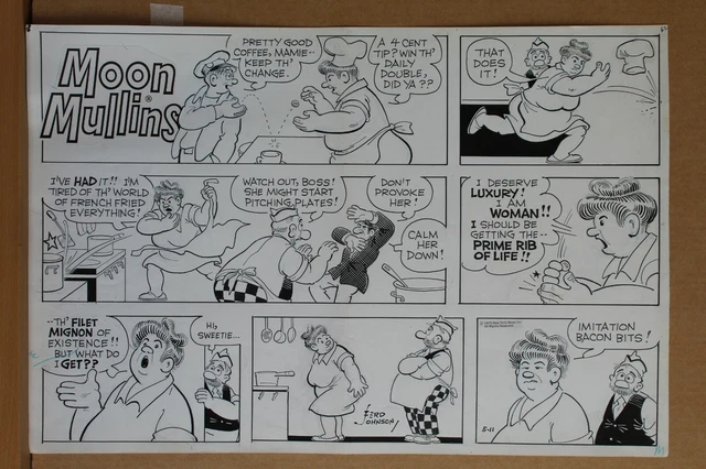 FERD JOHNSON Original Sunday Comic Strip MOON MULLINS EUR 44,00 ...