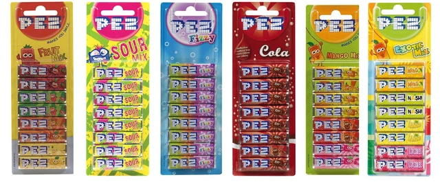 PEZ FRUIT, FIZZY, Sour, Cola, Mango, Exotic Candy Refills For Dispenser ...