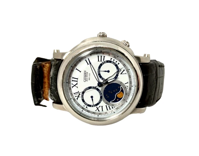 CALENDRIER TRIPLE PHASE de lune Citizen EcoDrive Cal 8651 entièrement ...