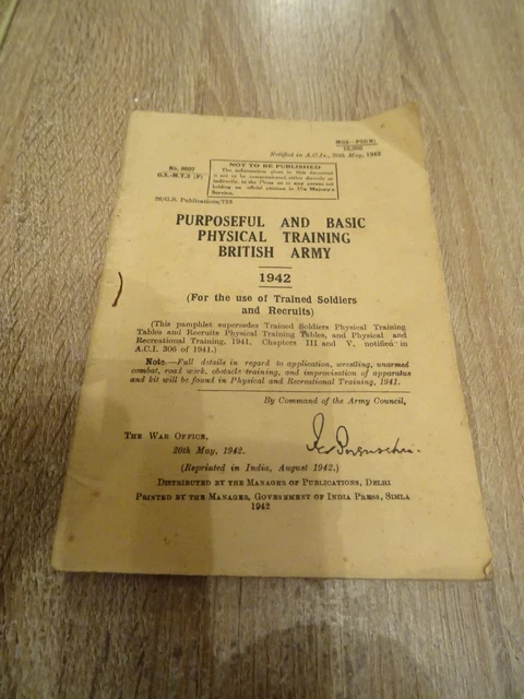 WW2 WWII 1942 British Army Physical Training Booklet / Pamphlet - FREE ...