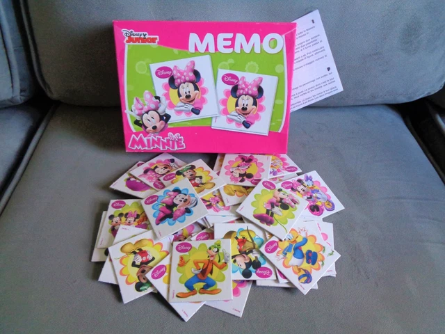 DISNEY JUNIOR MINNIE Mouse Memo Memory Card Tile Match Up Game Vgc ...