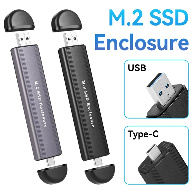 M2 SSD ENCLOSURE USB Type C 3.1 NGFF NVMe Adapter Case for SATA Hard ...