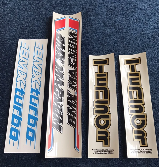 DECALCOMANIE TENSOR MAGNUM/TURBO su Laminato e Vinile - Old School BMX ...
