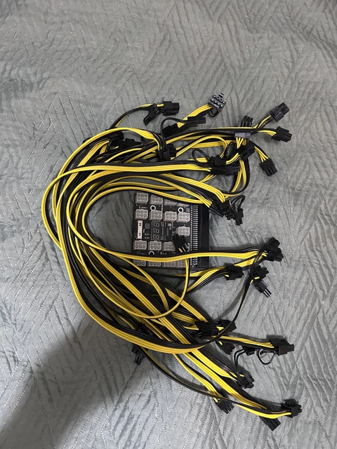 17-WAY PCI-E 6PIN to 8Pin (6+2) PSU Breakout Board + 17x Cables £21.02 ...