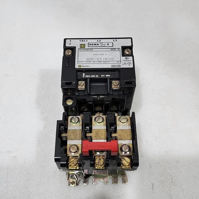 SQUARE D 8536SBO2S Nema Motor Starter 18A 5-Hp Coil Voltage 24Vac £125. ...