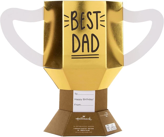 BEST DAD' TROPHY Design 3D Birthday Card for Dad £6.99 - PicClick UK