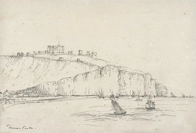 ANTIQUE PENCIL DRAWING - Howth Castle Ireland Landscape - 19th Century ...